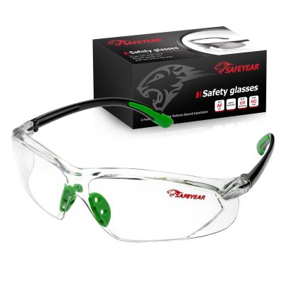 China ANSI Z87 Safety Glasses Anti UV Scratch Resistant PC Lens TPR Nose Tip SG003 for sale