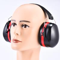 China Electronic Soundproof Ear Muffs NRR 28dB SNR 33dB Red Black for Helmets for sale