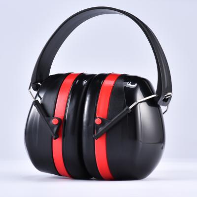 China Electronic Soundproof Ear Muffs NRR 28dB SNR 33dB Red Black for Helmets for sale