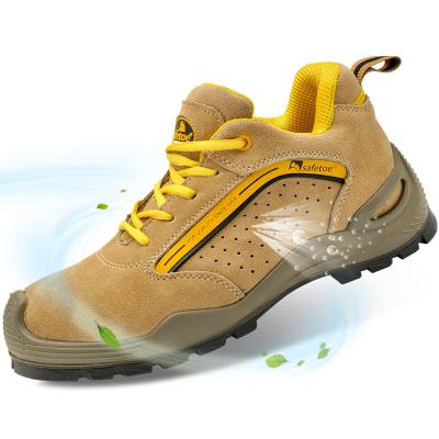 China Safetoe S1P SRC Steel Toe Safety Shoes Cow Suede Leather Water Resistant Work Boots EU 36-47 for sale
