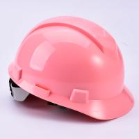 China Pink ABS Safety Helmet ANSI 6 Point Ratchet Hard Hat Construction Work for sale
