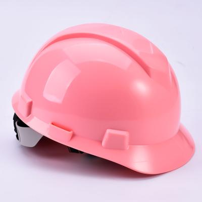 China Pink ABS Safety Helmet ANSI 6 Point Ratchet Hard Hat Construction Work for sale