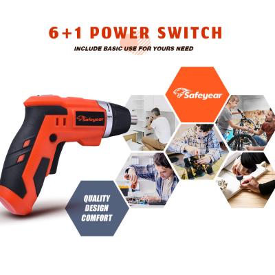 China 3.6V Cordless Screwdriver Set 9pcs Variable Speed Lithium Battery LED Light for sale
