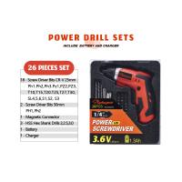 China 3.6V Cordless Screwdriver Set 9pcs Variable Speed Lithium Battery LED Light for sale