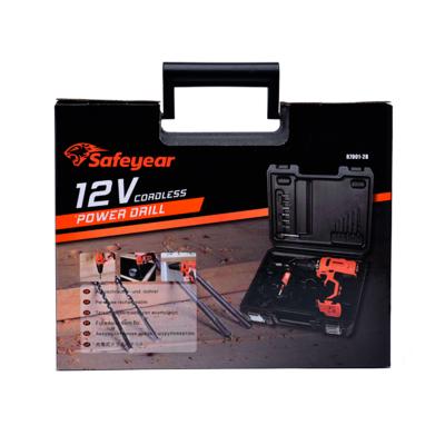 China 12V Cordless Power Drill Set 37Pcs 1300mAh Li-Ion Battery 10mm Chuck Hand Drill for sale