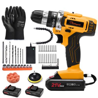 China 21V Cordless Power Tool Combo Kit 41PCS Lithium Ion Battery Drill with Brushless Motor 43N.M Torque for sale