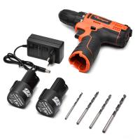 China 12V Cordless Electric Power Drill 25N.M 18+1 Torque Double Battery Screwdriver Kit 1300mAh for sale