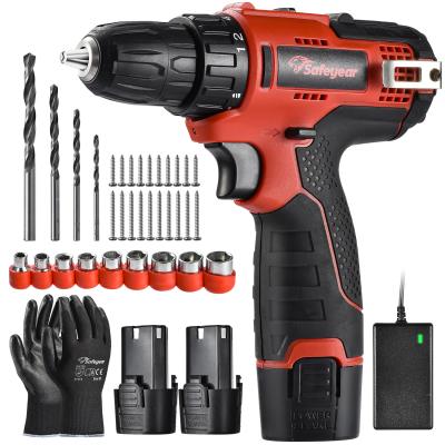 China 12V Cordless Drill Combo Kit 41 PCS Lithium Ion Battery 1300mAh 25 N.m Max Torque Power Tool Set for sale