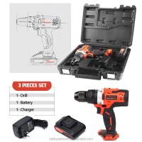 China 20V 1/2 Inch Brushless Cordless Drill Driver Kit 2000mAh Battery Power Tool Set for sale