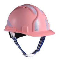 China Pink ABS Safety Helmet 6-Point Suspension 285mm Construction Hard Hat for sale