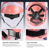 China Pink ABS Safety Helmet 6-Point Suspension 285mm Construction Hard Hat for sale