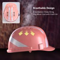China Pink ABS Safety Helmet 6-Point Suspension 285mm Construction Hard Hat for sale