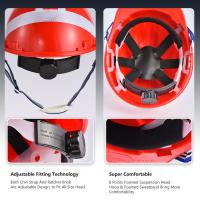 China Red Lightweight ABS Construction Safety Helmets Workplace Safety Equipments for sale