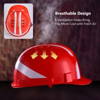 China Red Lightweight ABS Construction Safety Helmets Workplace Safety Equipments for sale