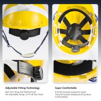China High Density ABS Safety Helmet W-036 Yellow ANSI CE 6 Point Suspension Hard Hat for sale