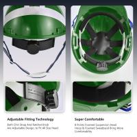 China Green ABS Safety Helmet ANSI Z89.1 6-Point Suspension Construction Hard Hat for sale