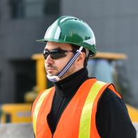 China Green ABS Safety Helmet ANSI Z89.1 6-Point Suspension Construction Hard Hat for sale