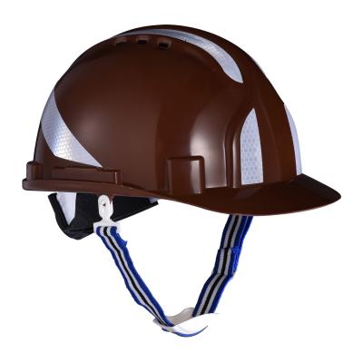 China W-036 High Density ABS Safety Helmet Brown 6 Point Impact Protection CE ANSI for sale