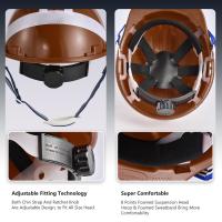 China W-036 High Density ABS Safety Helmet Brown 6 Point Impact Protection CE ANSI for sale