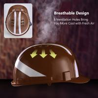 China W-036 High Density ABS Safety Helmet Brown 6 Point Impact Protection CE ANSI for sale