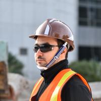 China W-036 High Density ABS Safety Helmet Brown 6 Point Impact Protection CE ANSI for sale