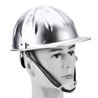 China 4 Points Metal Shell Silver Lightweight Safety Helmet For Electrical Work OEM for sale