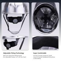 China 4 Points Metal Shell Silver Lightweight Safety Helmet For Electrical Work OEM for sale