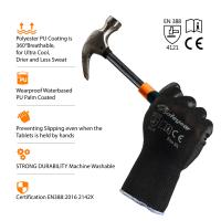 China PU Coated Cut Resistant Welding Gloves EN388 3544 Safety Work Gloves Size 8 9 10 for sale
