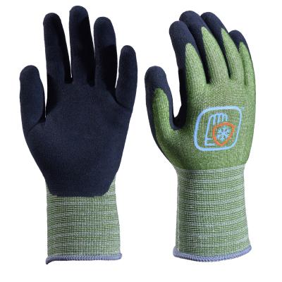 China SAFEYEAR Latex Coated Safety Work Gloves 10 Inch Crinkle Grip for Electrical Industrial Use for sale