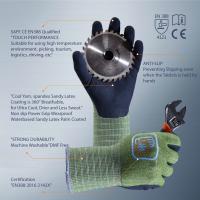 China SAFEYEAR Latex Coated Safety Work Gloves 10 Inch Crinkle Grip for Electrical Industrial Use for sale