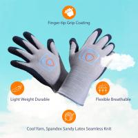China Non Slip Power Grip 7 Inch Latex Coated Safety Working Gloves Size 8 10 Pairs for sale