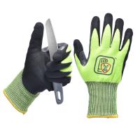 China Yellow Cut Resistant Safety Gloves Level 5 C Power Grip Rubber for Construction Workers Size 7-11 for sale