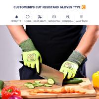 China Yellow Cut Resistant Safety Gloves Level 5 C Power Grip Rubber for Construction Workers Size 7-11 for sale