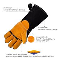 China Safeyear Heat Resistant Welding Gloves FL-1023BK Cut Abrasion Protection EN420 Type A for sale