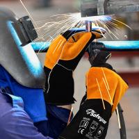 China Safeyear Heat Resistant Welding Gloves FL-1023BK Cut Abrasion Protection EN420 Type A for sale