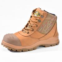 China American ANSI Mens Leather Work Boots HRO 300 Heat Resistant Rubber Sole Composite Toe Safety Shoes for sale