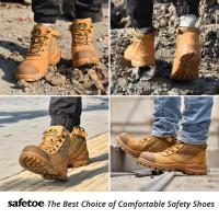 China American ANSI Mens Leather Work Boots HRO 300 Heat Resistant Rubber Sole Composite Toe Safety Shoes for sale