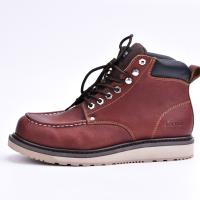 China Full Grain Crazy Horse Leather Safety Work Boots Euro 36-47 Moc Toe Construction Shoes for sale
