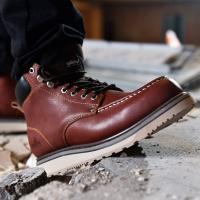 China Full Grain Crazy Horse Leather Safety Work Boots Euro 36-47 Moc Toe Construction Shoes for sale