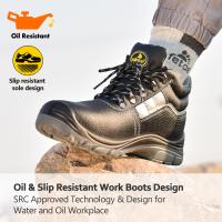 China SAFETOE Industrial Steel Toe Safety Boots 200 Joules Impact Unisex Genuine Leather for sale