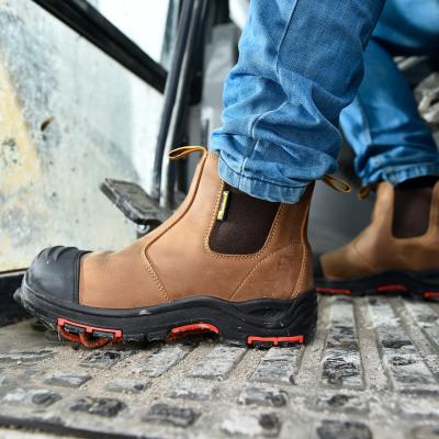 China SAFETOE Nubuck Leather Steel Toe Safety Boots 200J Impact 1100N Midsole Men for sale