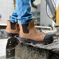 China SAFETOE Nubuck Leather Steel Toe Safety Boots 200J Impact 1100N Midsole Men for sale