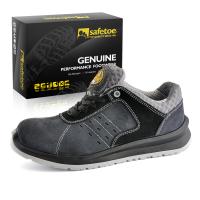 China SAFETOE Unisex Steel Toe Safety Shoes 200J Impact 1100N Midsole PU Outsole Genuine Leather Work Boots for sale