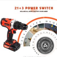 China 20V 1/2 Inch Brushless Cordless Drill Driver Kit 2000mAh Battery Power Tool Set for sale