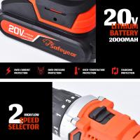 China 20V 1/2 Inch Brushless Cordless Drill Driver Kit 2000mAh Battery Power Tool Set for sale