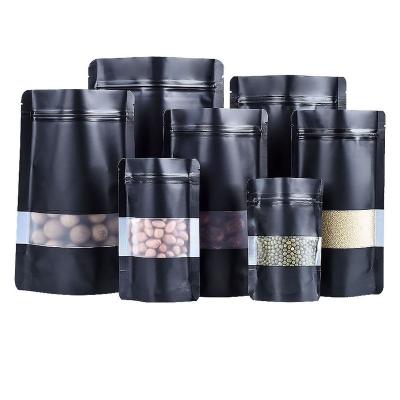 China Custom Solid Color Matte Doypack Eco-friendly Recyclable PET/PE Plastic Bag Resealable Ziplock Stand up Pouches with Window for sale