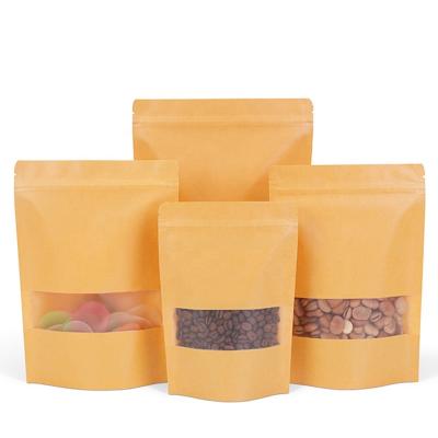 China Food Grade Self-Sealing Resealable Tea Kraft Paper Bag Degradable Plastic Bag for sale