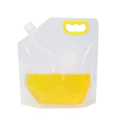 China 1L Transparent Self-Supporting Packaging Bag with Spout Inventory Leak-Proof Fruit Juice Beverage Beer Food Grade Material for sale