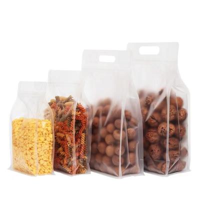 China Custom Logo Resealable Smell Proof Food Zip Lock Plastic Packaging Bags Eight-edge sealed Flat Bottom Bag for sale