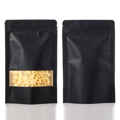 China Kraft Paper Standup Pouch Zipper Bag Resealable Zip-loc Heat Sealing Food Doypack Plastic Packaging Bag with Clear Window for sale